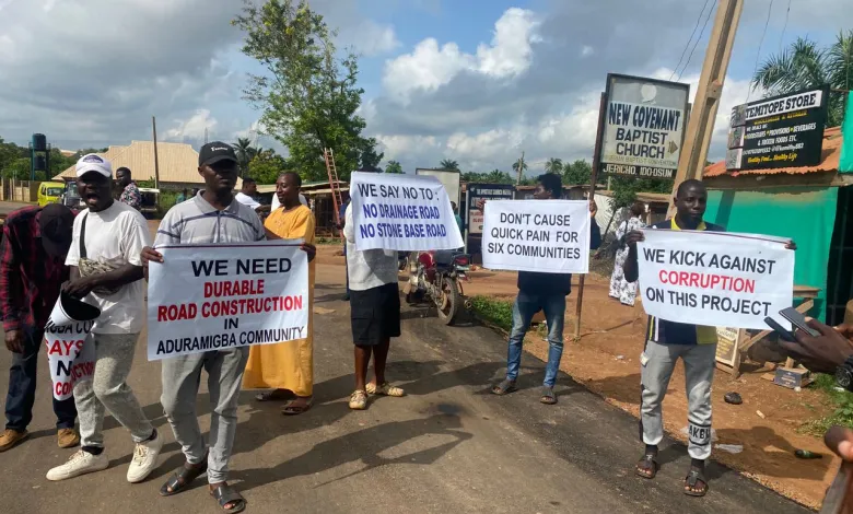 Osun Residents Protest Alleged Substandard Road Work in Ido Osun ...